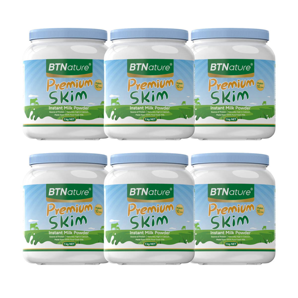 BTNature Premium Skim Instant Milk Powder 1kg X 6 BUNDLE [FREE SHIPPIN ...