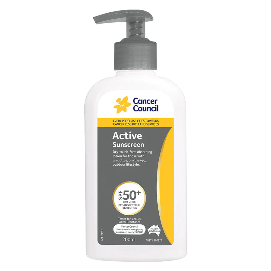 Cancer Council Active Sunscreen SPF50+ 200ml (EXP: 01/08/2026 ...