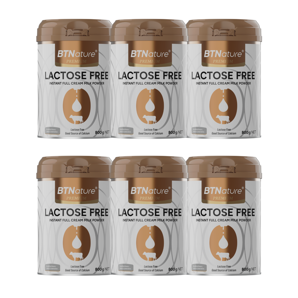 BTNature Lactose Free Instant Full Cream Milk Powder 800g X 6 BUNDLE ...