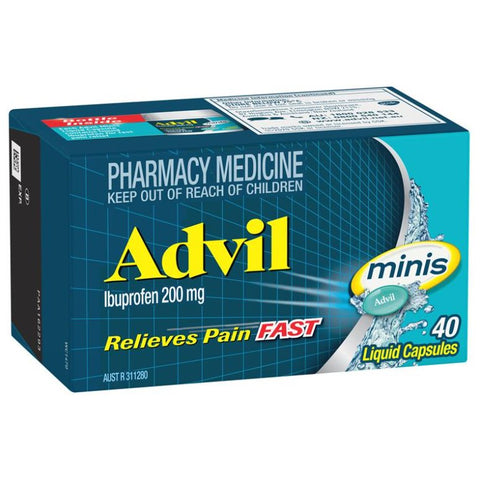 Advil Minis Ibuprofen 200mg 40 Liquid Capsules – Regents Park Pharmacy ...