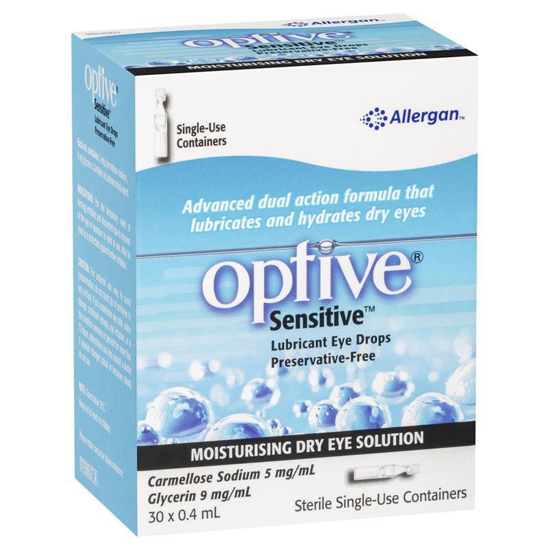 Optive Sensitive Eye Drops 30 x 0.4ml – Regents Park Pharmacy ONLINE