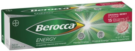Berocca Energy Original Berry Flavour Effervescent Tablets 15 Pack ...
