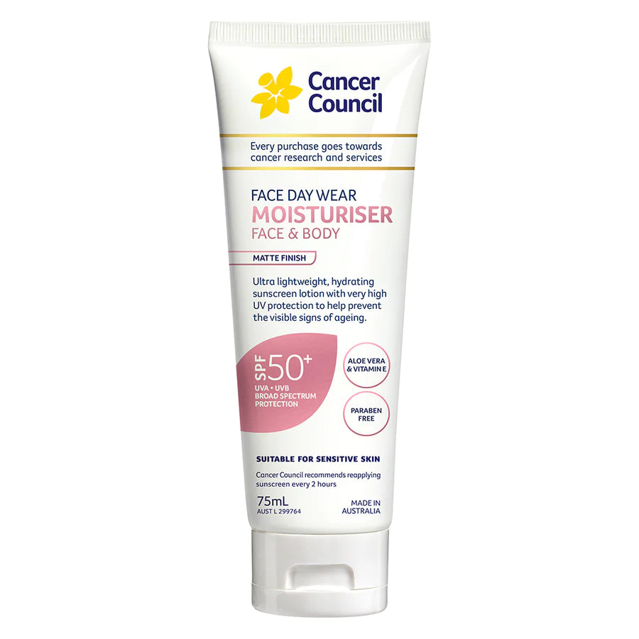 Cancer Council Face Day Wear Moisturiser Invisible SPF50+ 75ml ...