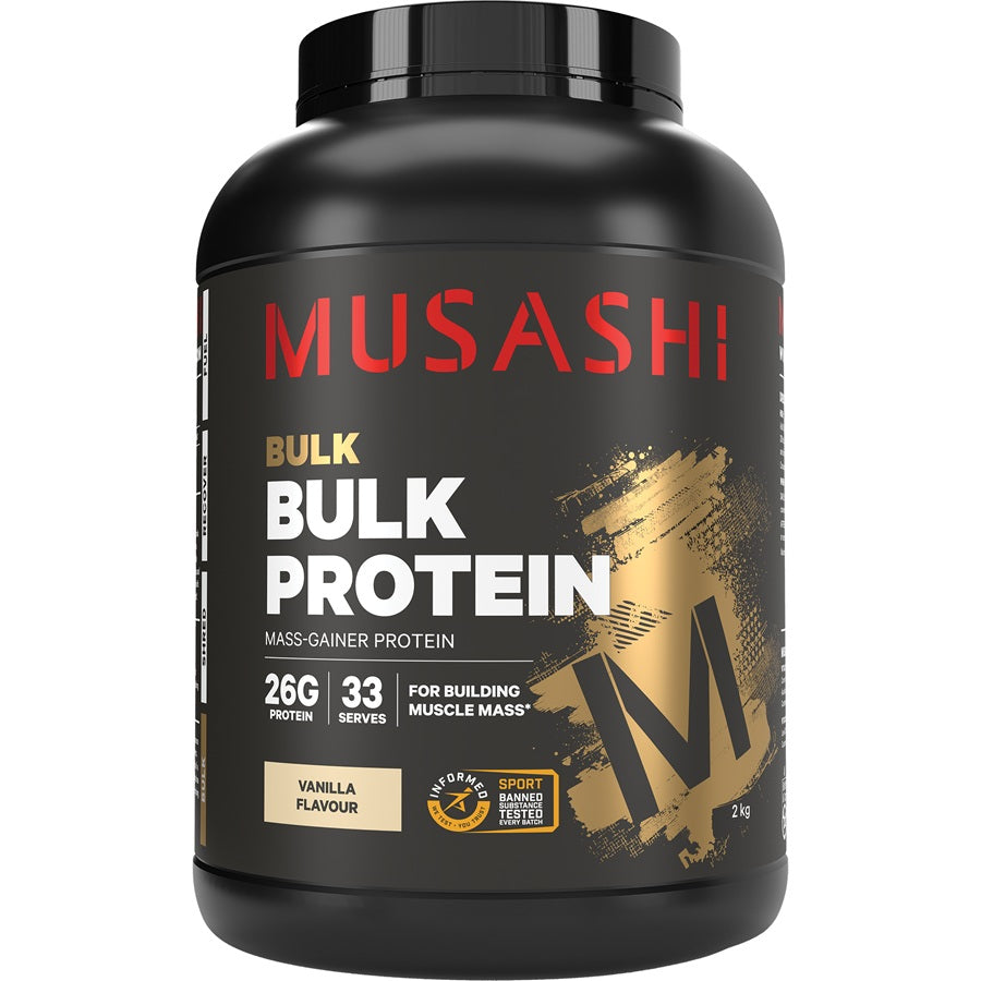 Musashi Bulk Protein Vanilla Milkshake 2kg – Regents Park Pharmacy ONLINE