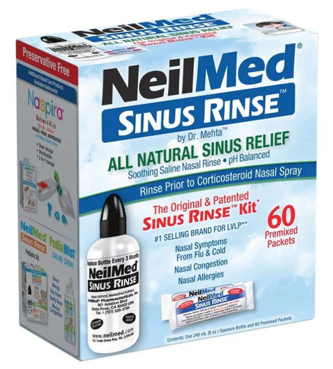NeilMed Sinus Rinse The Original Sinus Rinse Kit 60 Premixed Sachets ...