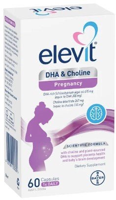 Elevit DHA + choline pregrancy 60 แคปซูล – Regents Park Pharmacy ONLINE