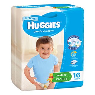Huggies Ultra Dry for Boys Walker ขนาด 5, 13-18kg 16 Nappies – Regents ...
