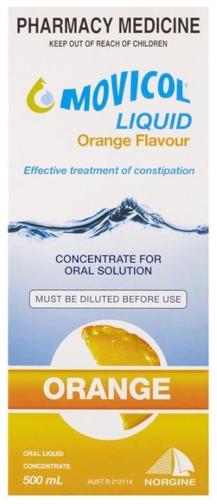 Movicol Liquid Concentrate Orange 500mL – Regents Park Pharmacy ONLINE
