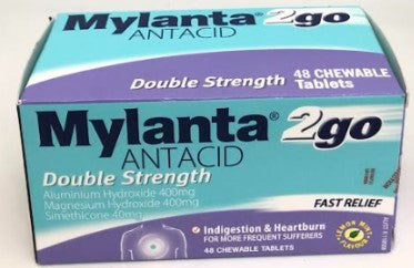 Mylanta 2Go Antacid Double Strength Chewable 48 Tablets – Regents Park ...