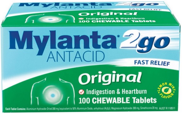 Mylanta 2GO Original Antacid 100 Chewable Tablets – Regents Park ...