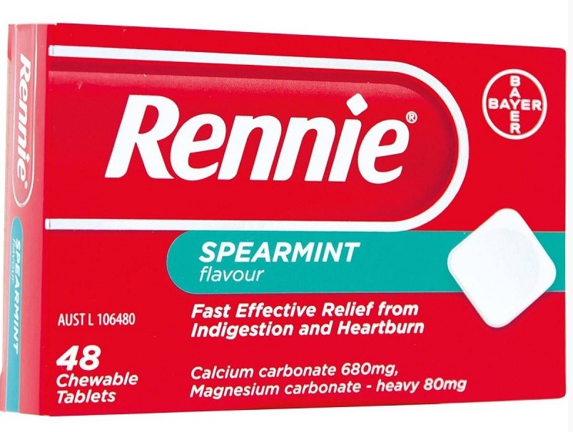 Rennie Chewable Spearmint 48 Tablets – Regents Park Pharmacy ONLINE