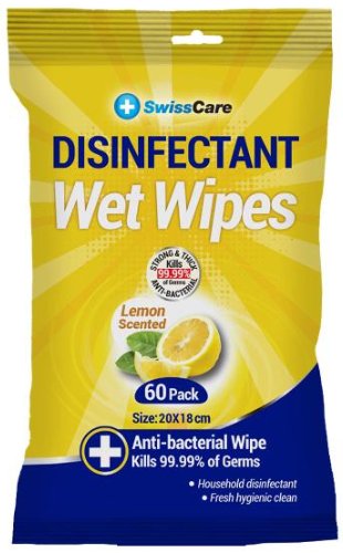 Swisscare Disinfectant Wet Wipes Lemon Scented 60 Pack – Regents Park ...