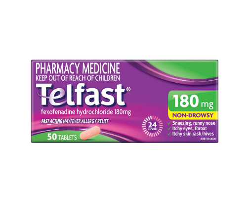 Telfast 180mg Non-Drowsy 50 Tablets – Regents Park Pharmacy ONLINE