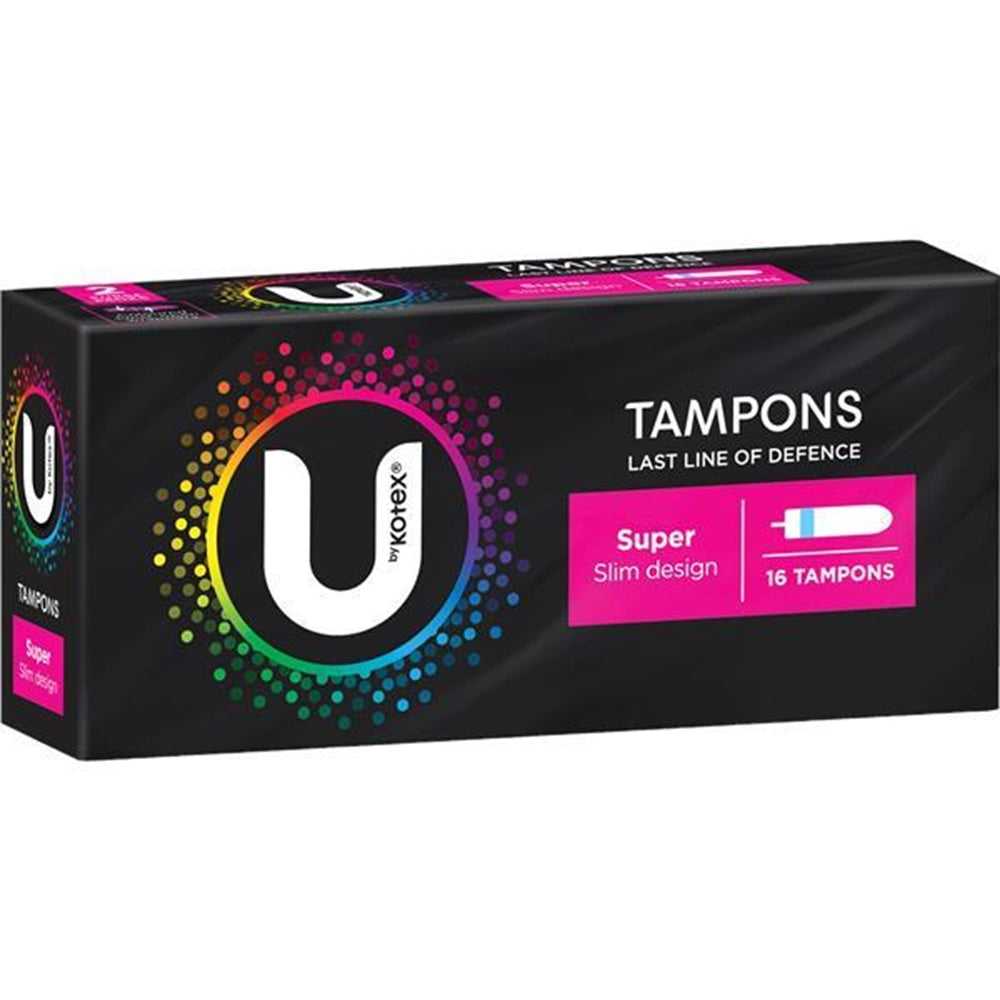 U by Kotex Tampons Super 16 Tampons – Regents Park Pharmacy ONLINE