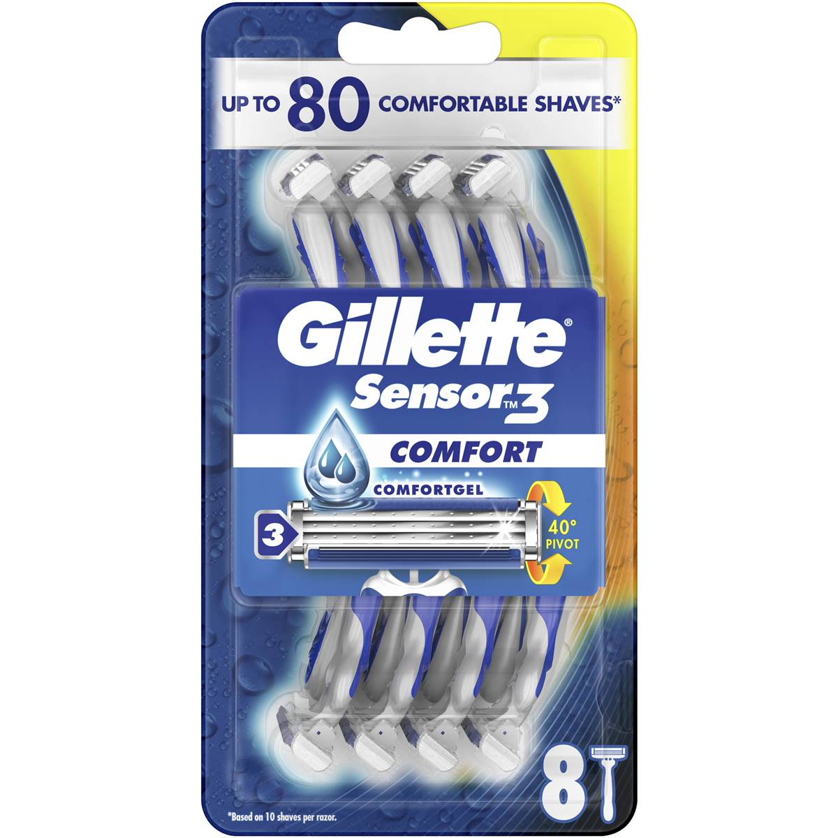Gillette Sensor 3 Comfort Disposable Razors 8 Pack – Regents Park ...
