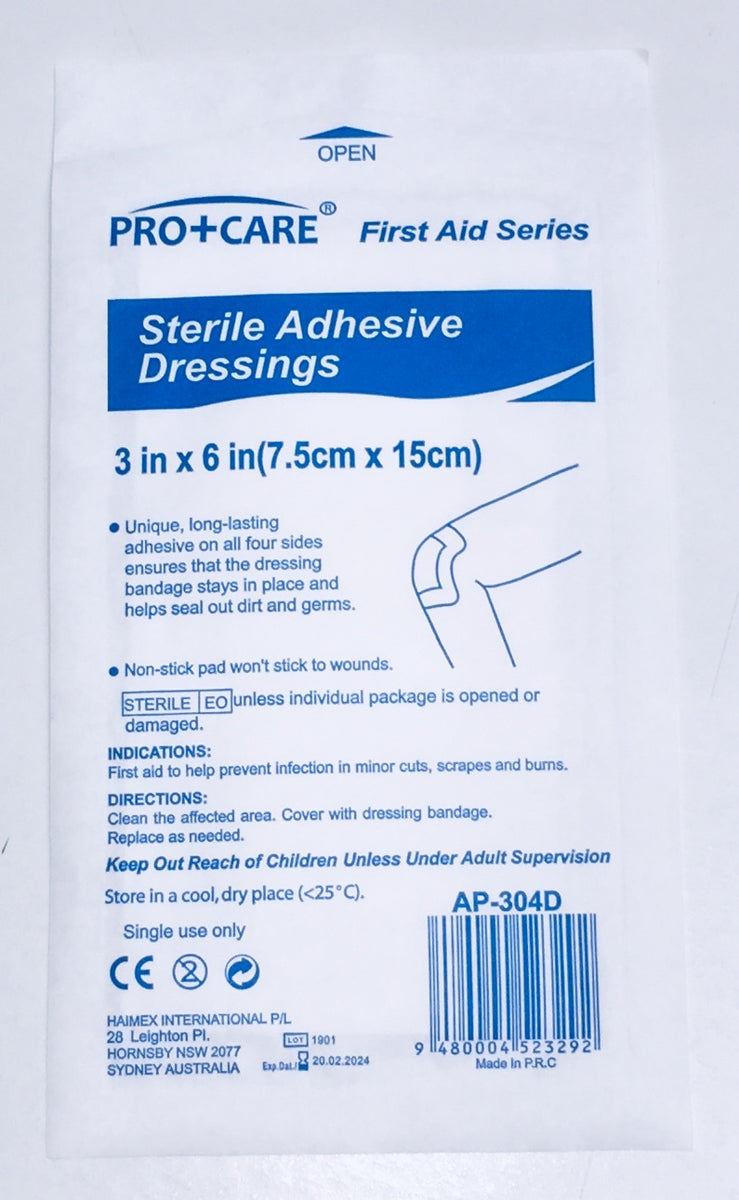 Pro+Care Sterile Clear Adhesive Waterproof Dressings (7.5cm x 15cm ...