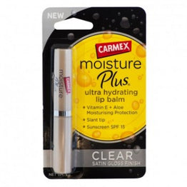 Carmex Moisture Plus Ultra Hydrating Lip Balm Clear Satin Gloss Finish ...